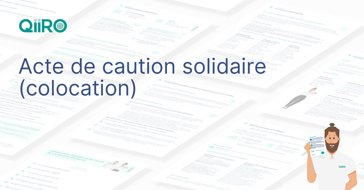 Acte de caution solidaire (colocation) : modèle gratuit à télécharger