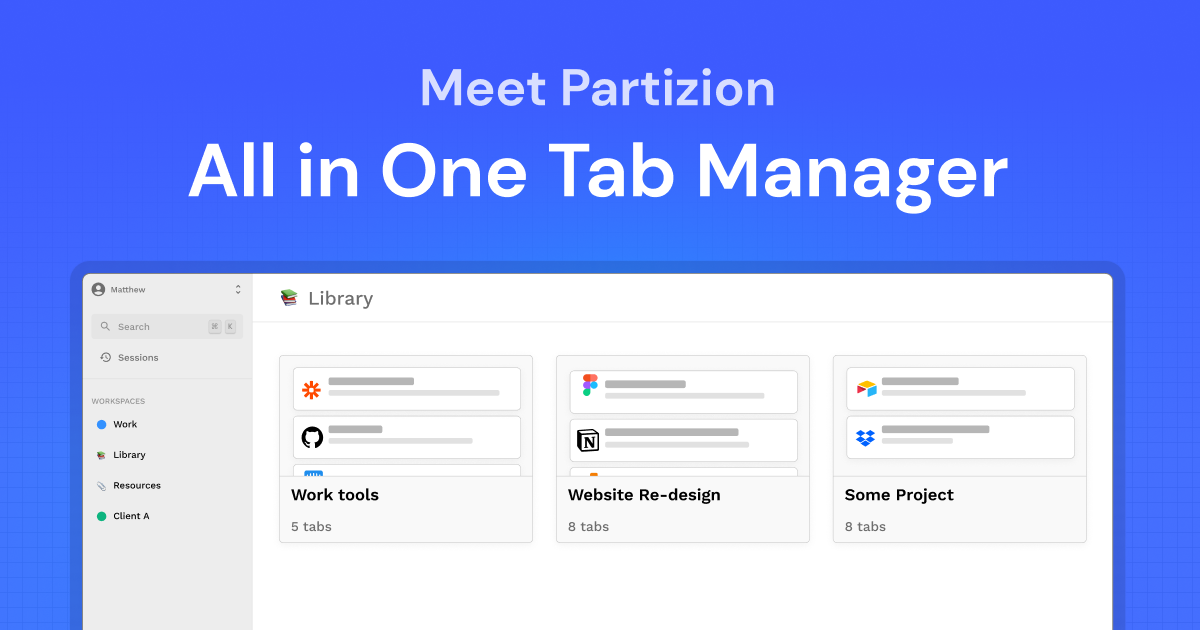 Partizion | Tab and Session Manager Extension for Chrome