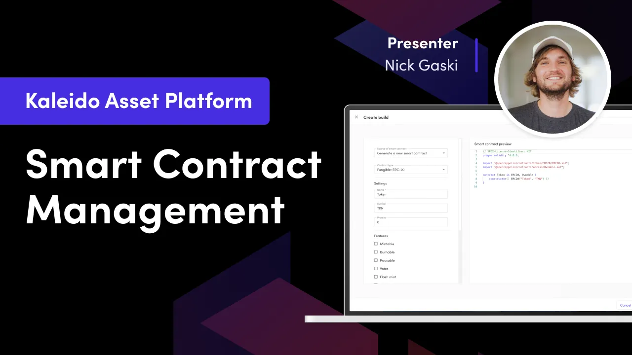 Kaleido Asset Platform In-Depth: Smart Contract Management