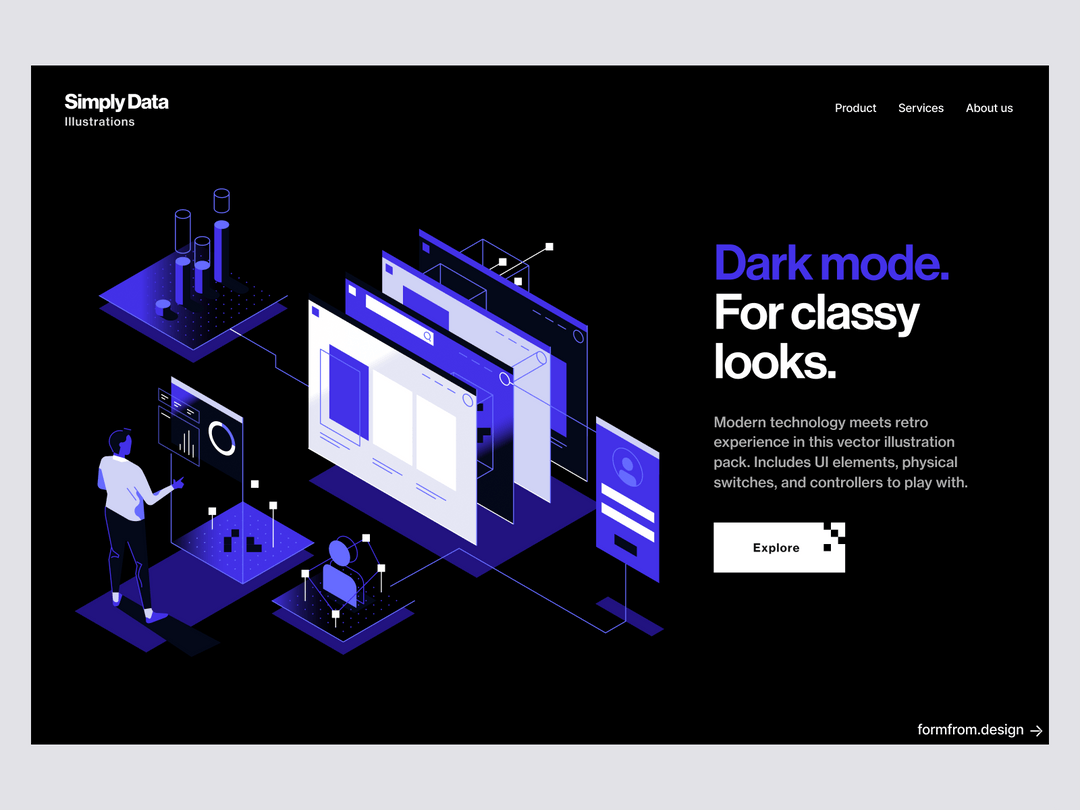 Simply data: isometric illustrations