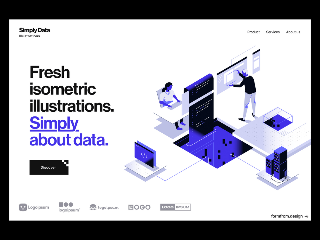 Simply data: isometric illustrations