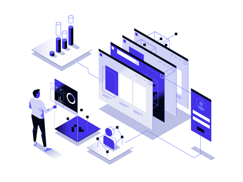 Global analytics illustration — Vector design, SVG, PNG