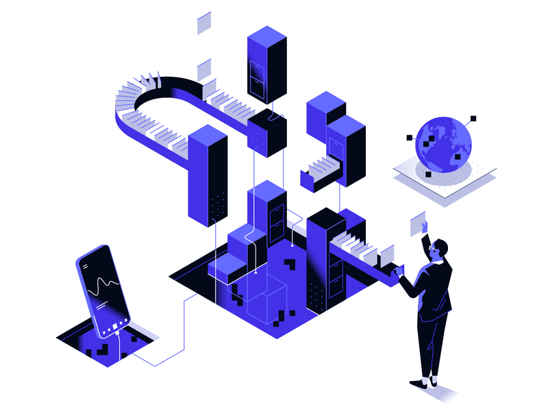 Simply data: isometric illustrations
