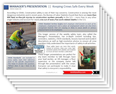 Weeklysafety.com: Safety Meetings and Toolbox Talks