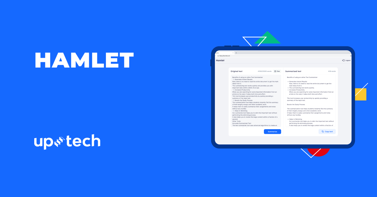 Hamlet - AI app development case study | Uptech