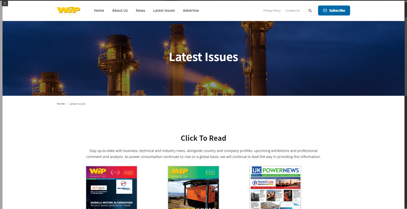 WIP | Worldwide Independent Power | Latest Issues