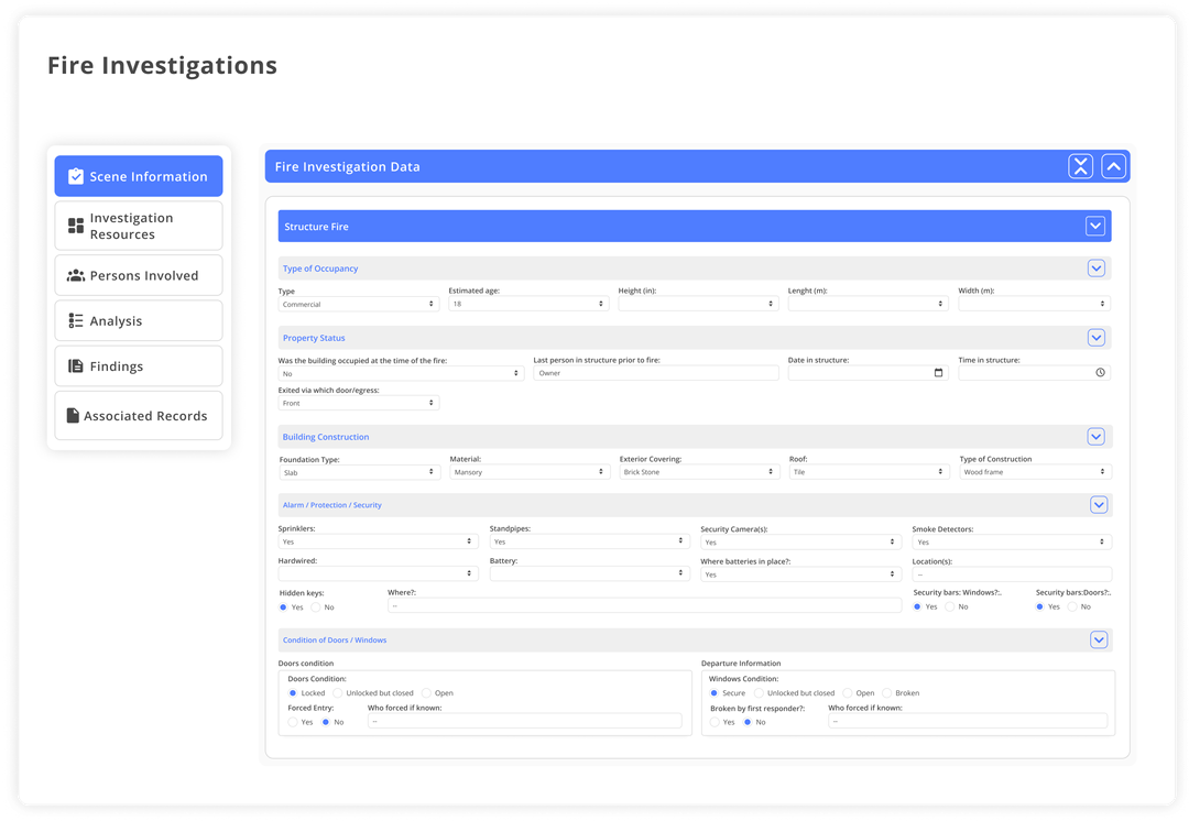 Fire Investigation Software | Fire Investigation Records Management