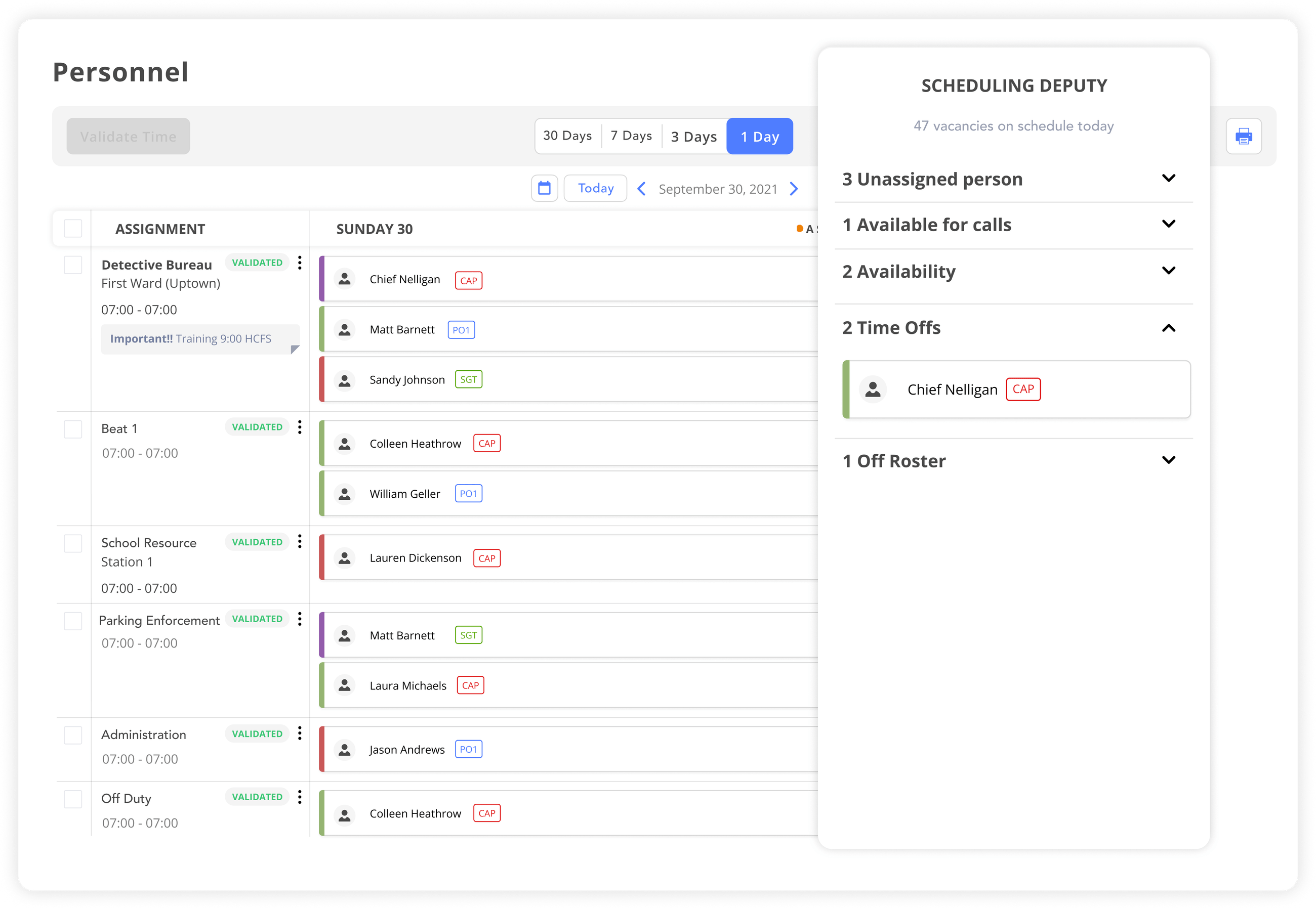 Law Enforcement Scheduling