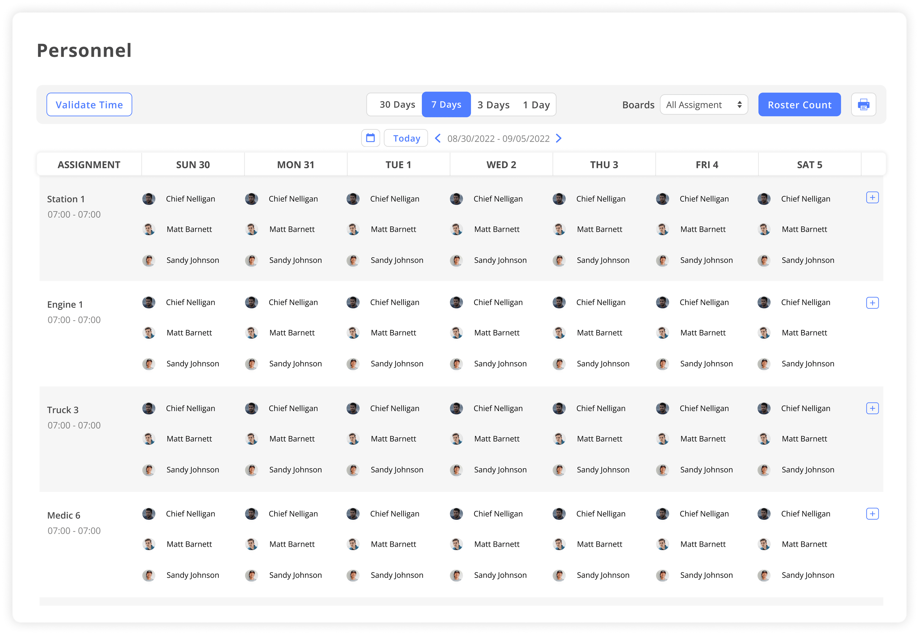 First Due | Scheduling & Personnel