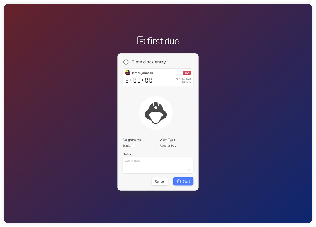 First Due | Scheduling & Personnel