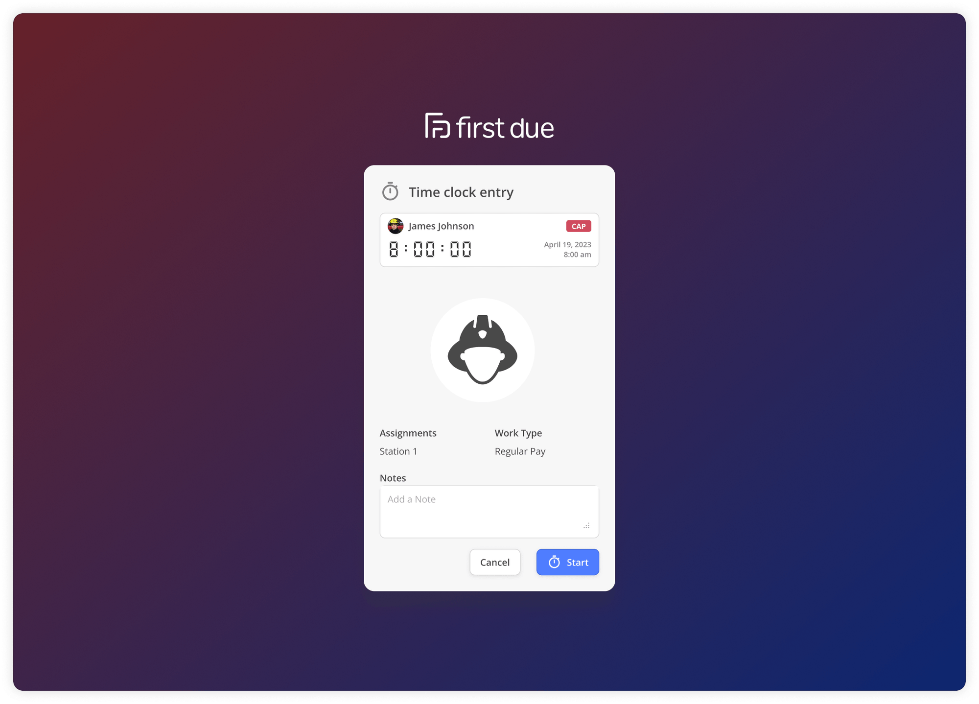 First Due | Scheduling & Personnel