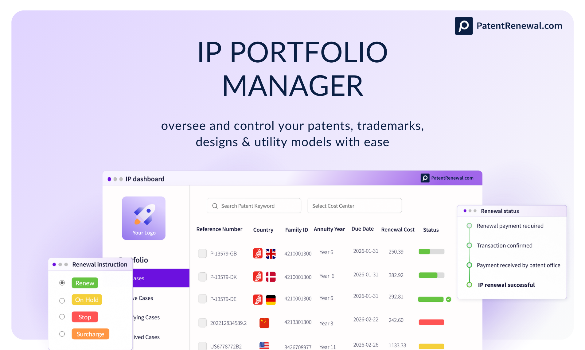 Smart IP Management & Renewal Software | PatentRenewal.com