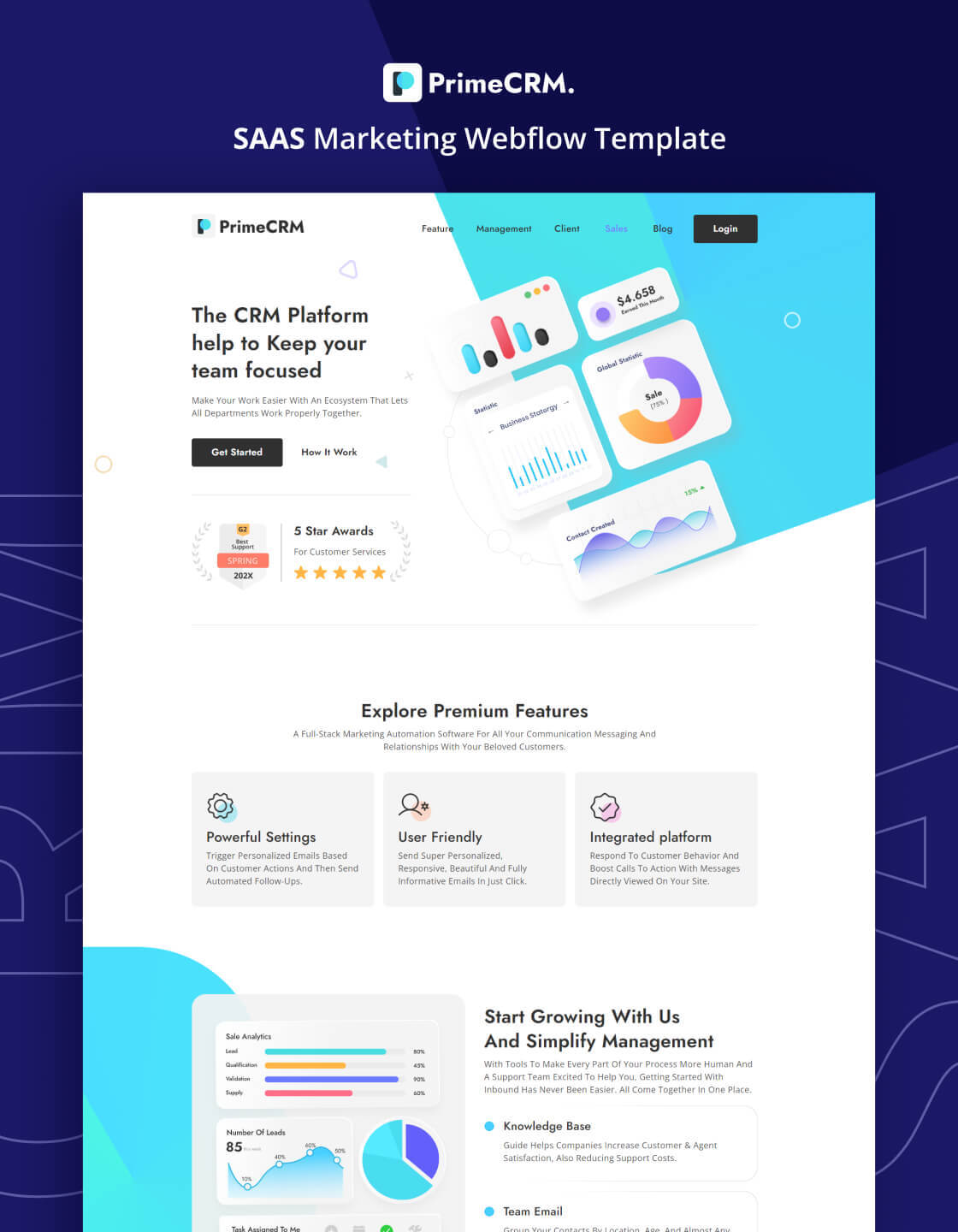 PrimeCRM - SaaS HTML5 Responsive Website Template