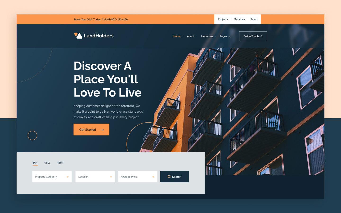LandHolders - Real Estate HTML5 Responsive Website Template