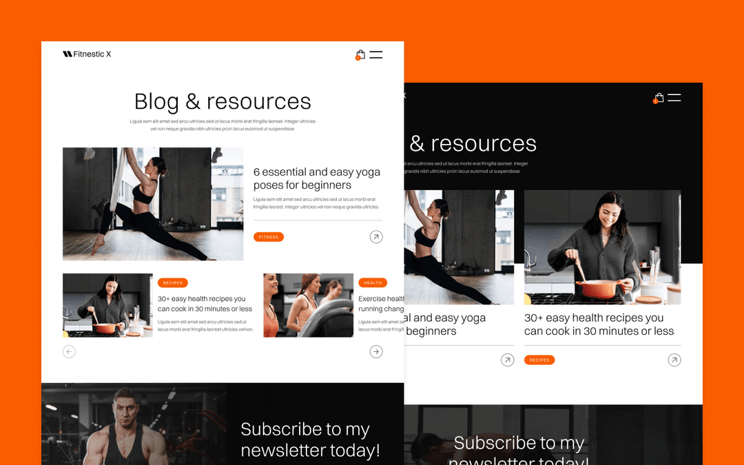Fitnestic X Website Page Template for Webflow