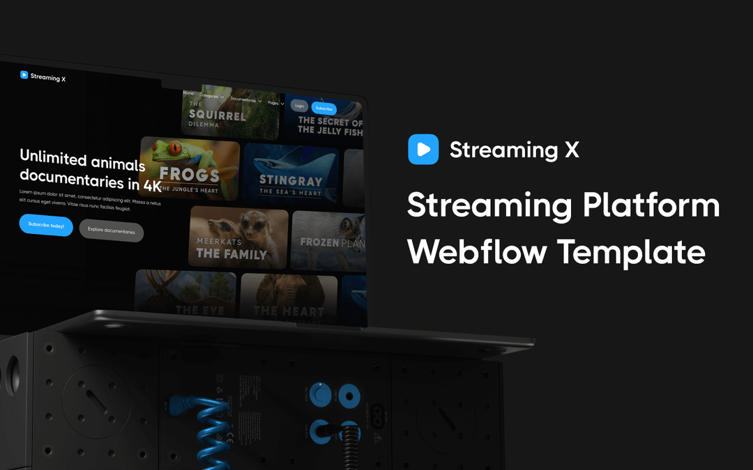Streaming X Website Page Template for Webflow