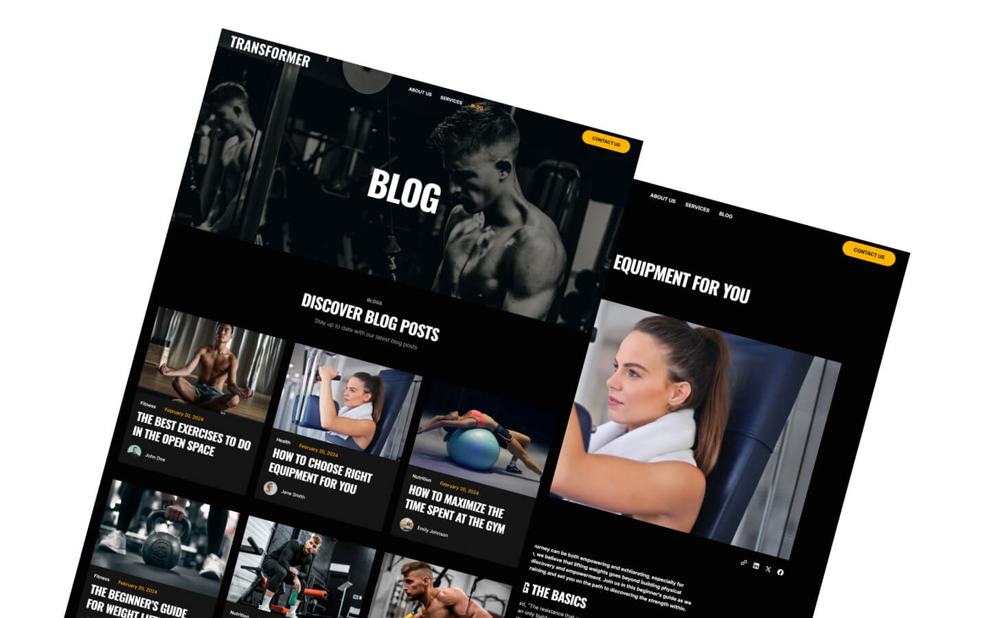 Transformer - Fitness HTML5 Responsive Website Template