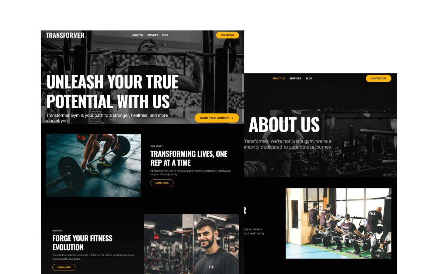 Transformer - Fitness HTML5 Responsive Website Template