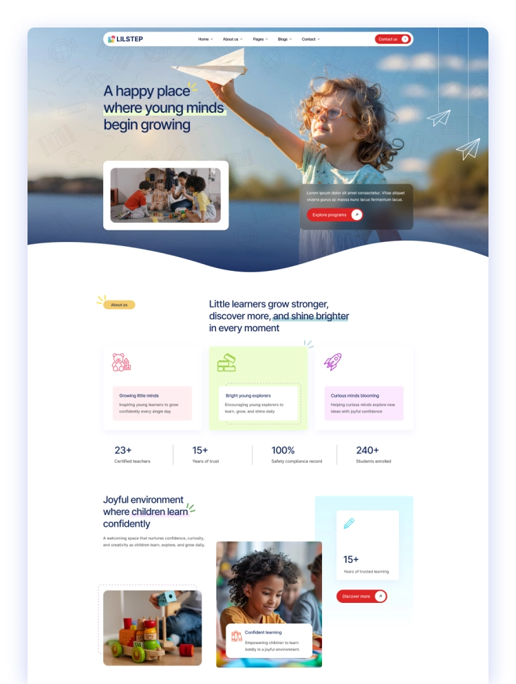 Lilstep Website Page Template for Webflow