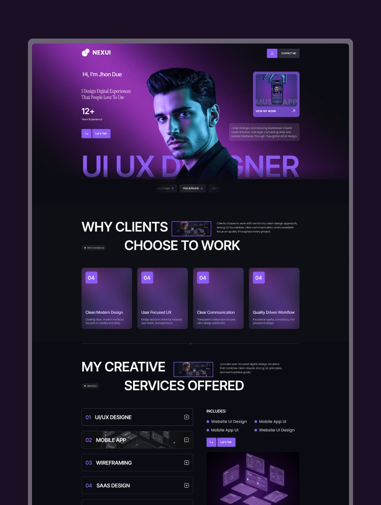 Nexui Website Page Template for Webflow