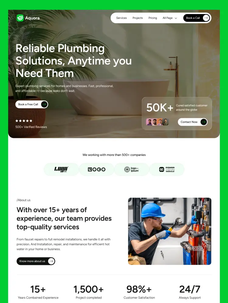 Aquora Website Page Template for Webflow
