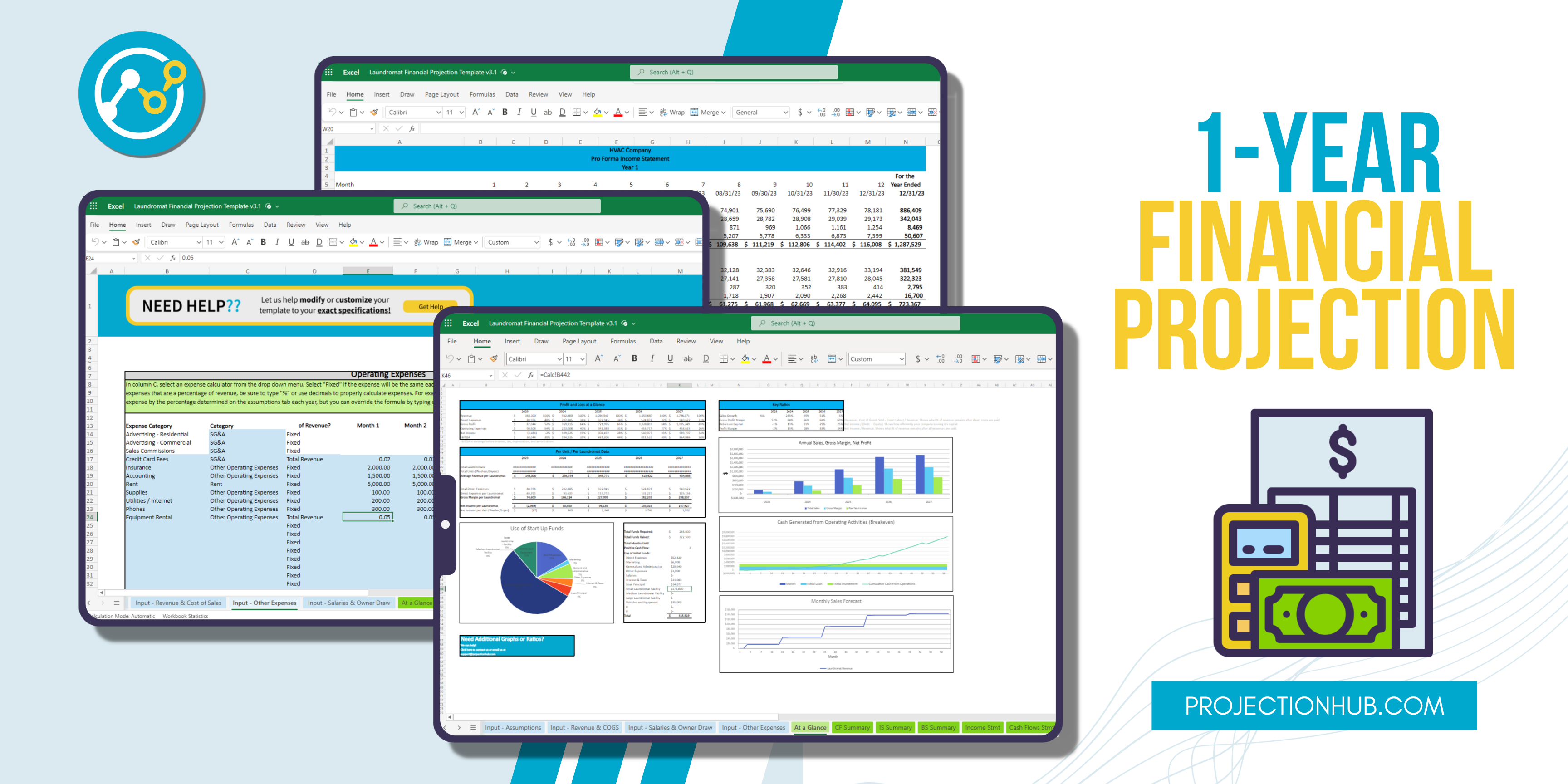 Free 1 Year Financial Projection Template