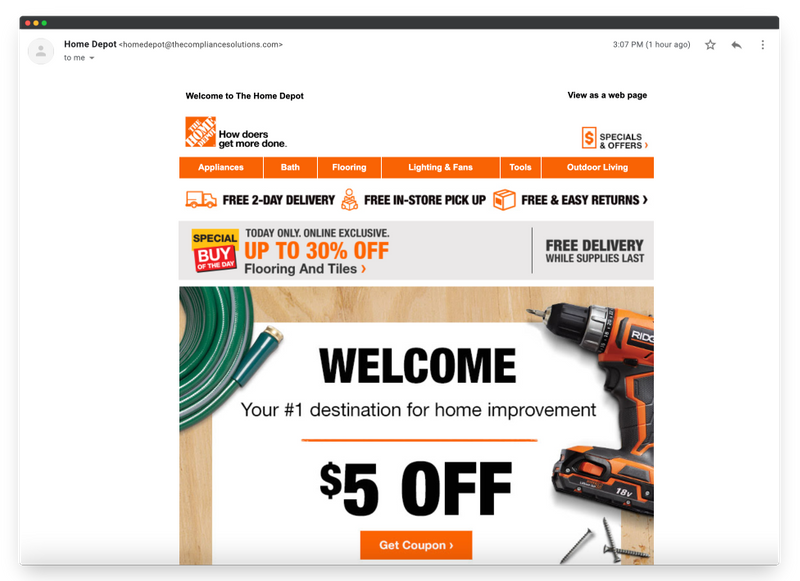 Home Depot Phishing Email Example | Hook Security