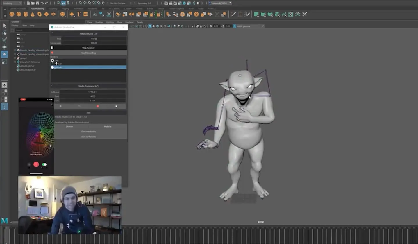 Real-time motion capture in Maya with Rokoko's native integration