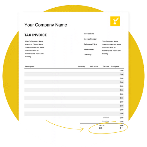 Free CIS (20%) Invoice Template | Construction Insider