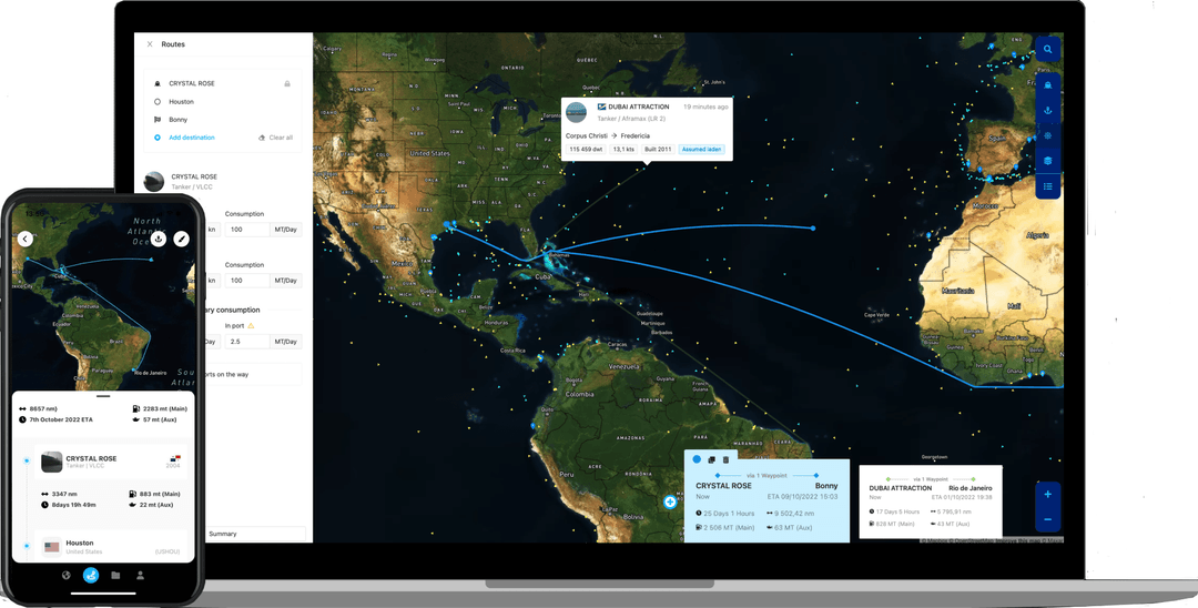 Sea Route Calculator | ShipAtlas by Maritime Optima