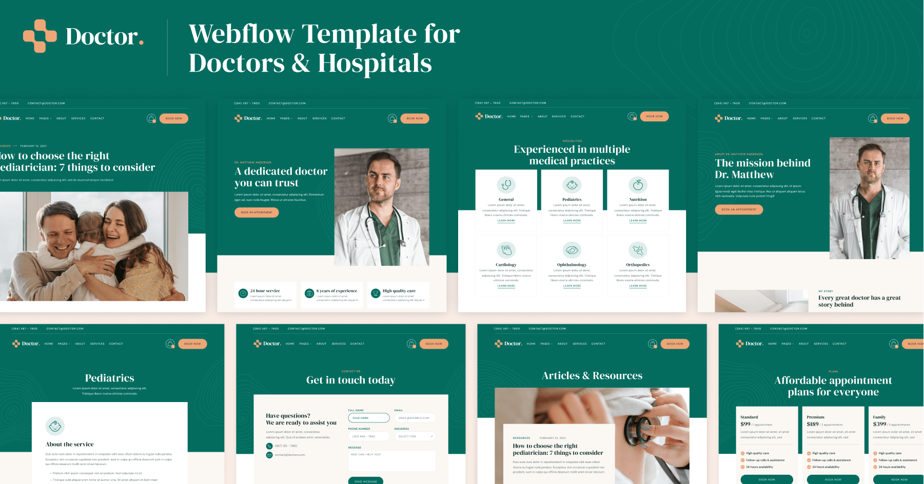 Hospital & Doctor Webflow Template - Doctor | BRIX Templates