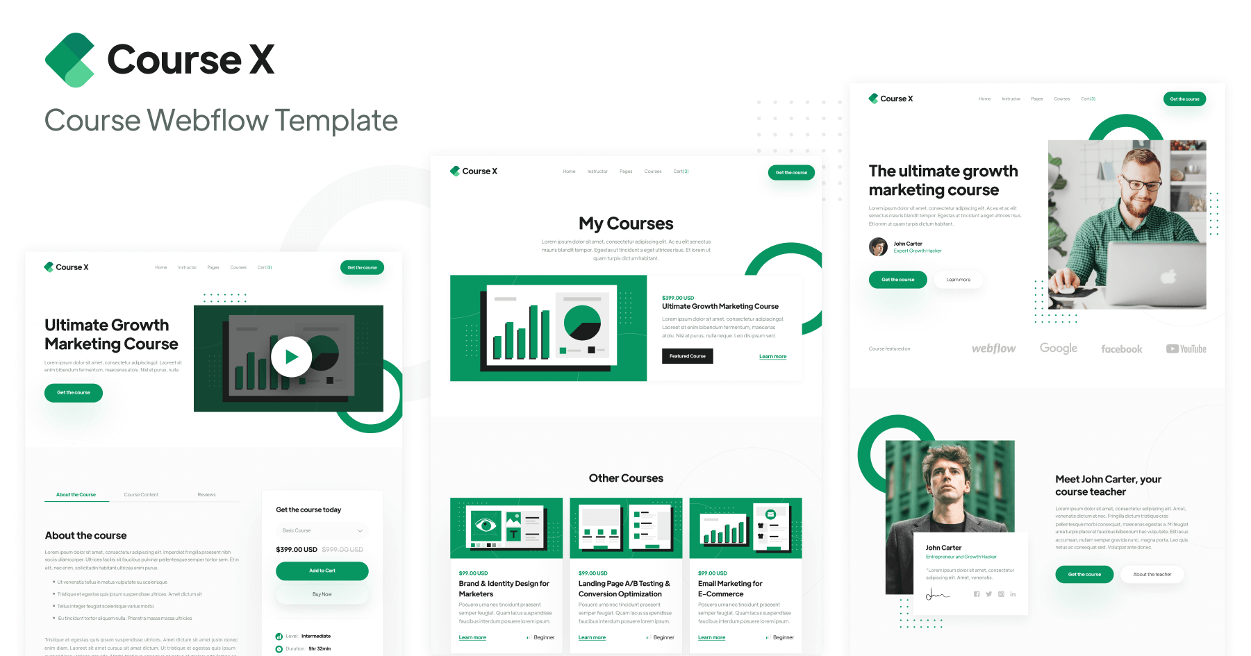 Online Course Webflow Template - Course X | BRIX Templates