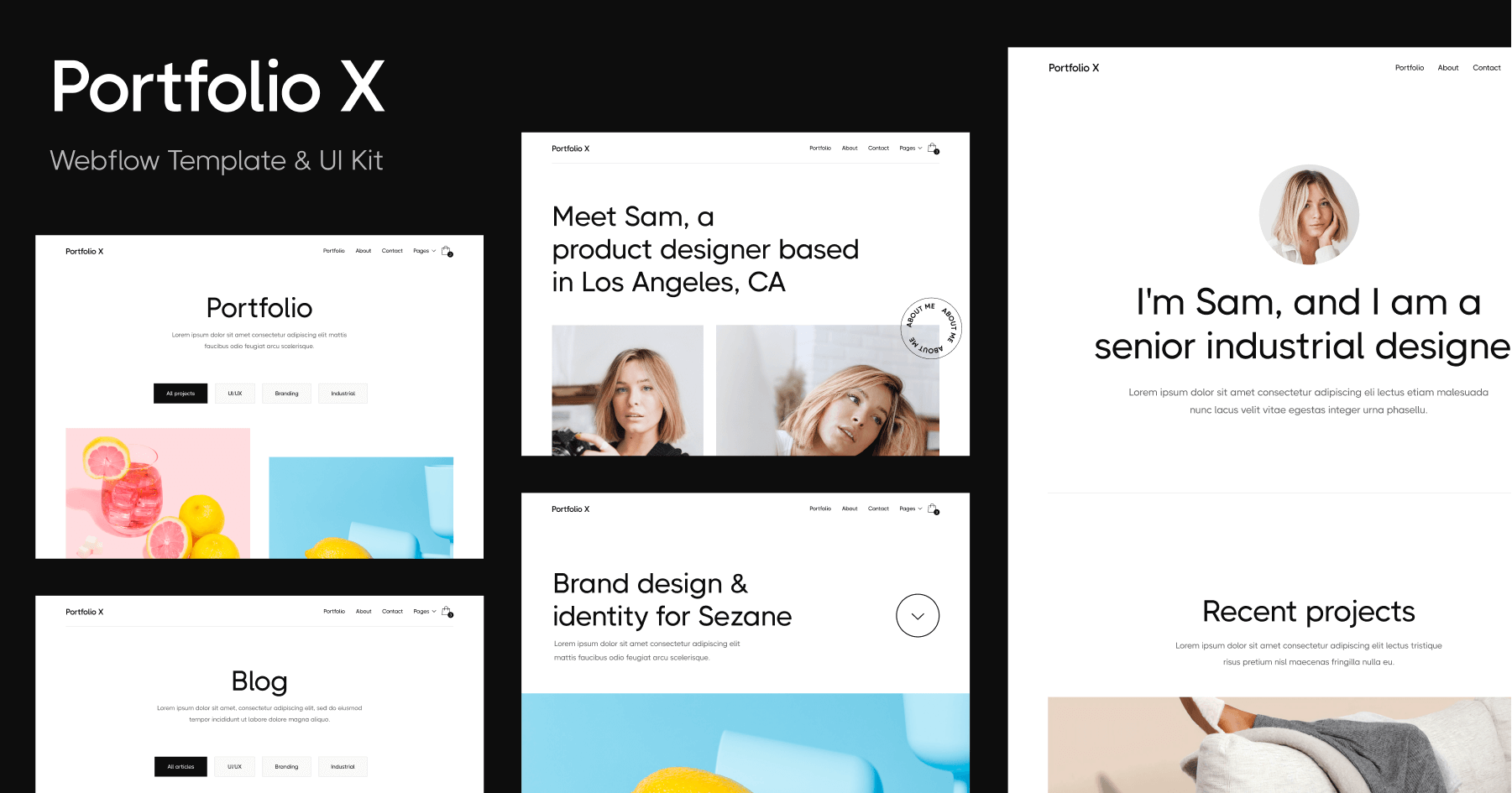 Design Portfolio Webflow Template & UI Kit - Portfolio X | BRIX Templates