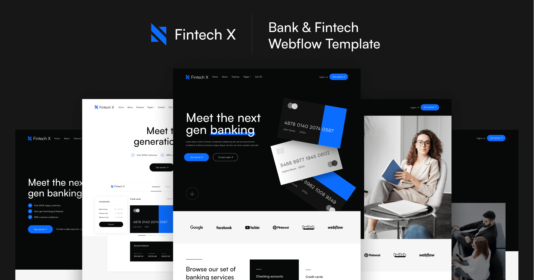 Fintech & Bank Webflow Template & UI Kit - Fintech X | BRIX Templates