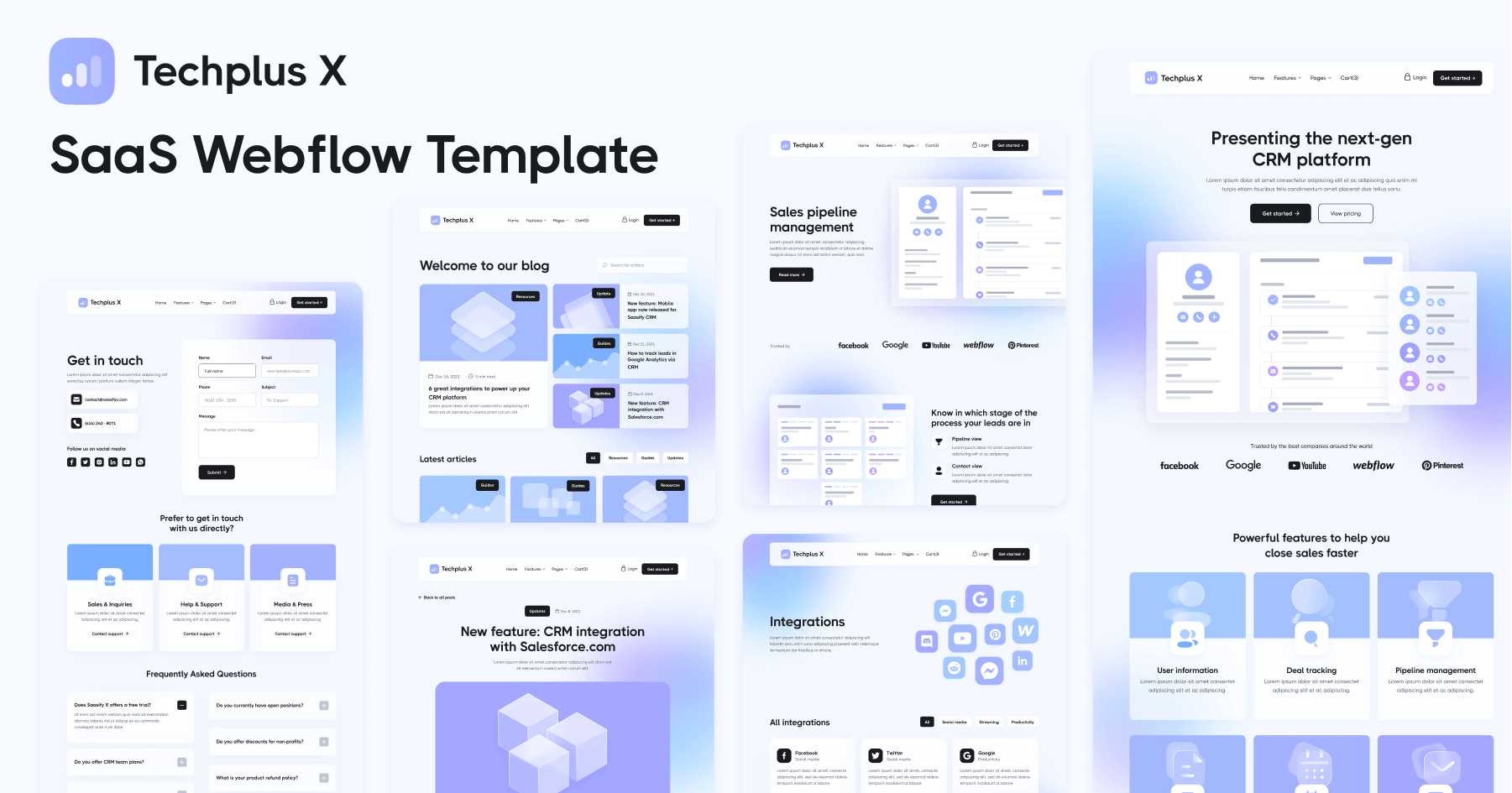 B2B SaaS Webflow Template - Techplus X | BRIX Templates