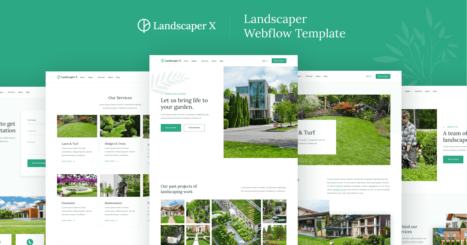 Landscaping Webflow Template - Landscaper X | BRIX Templates