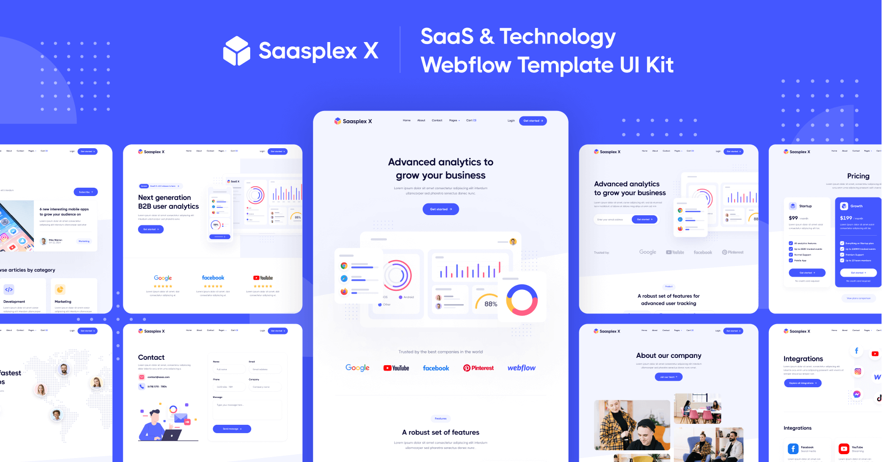 B2B SaaS Webflow Template & UI Kit - Saasplex X | BRIX Templates