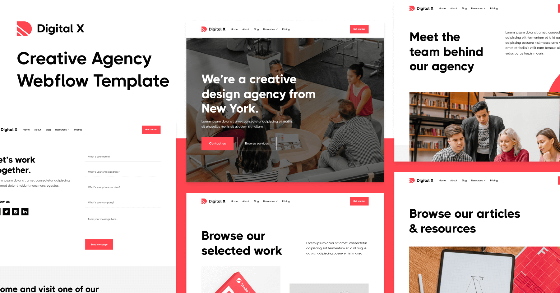 Creative Design Agency Webflow Template - Digital X | BRIX Templates