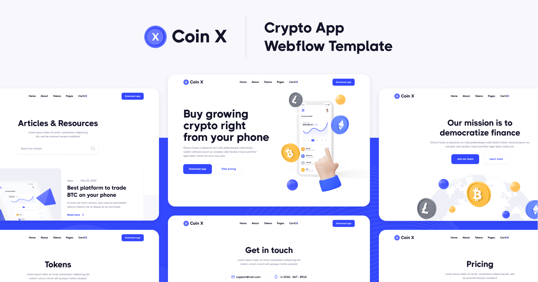 Crypto Startup Webflow Template - Coin X