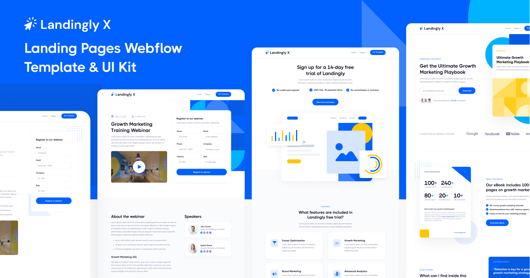Landing Page Webflow Template - Landingly X | BRIX Templates