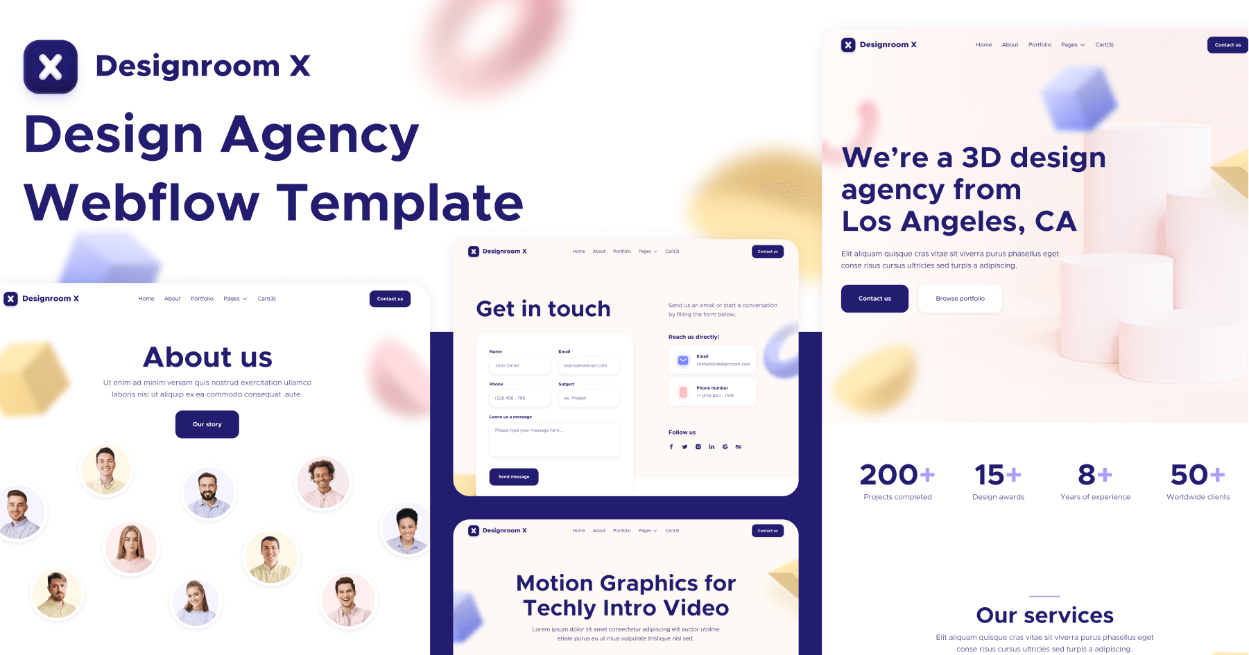 3D Design Agency Webflow Template - Designroom X | BRIX Templates