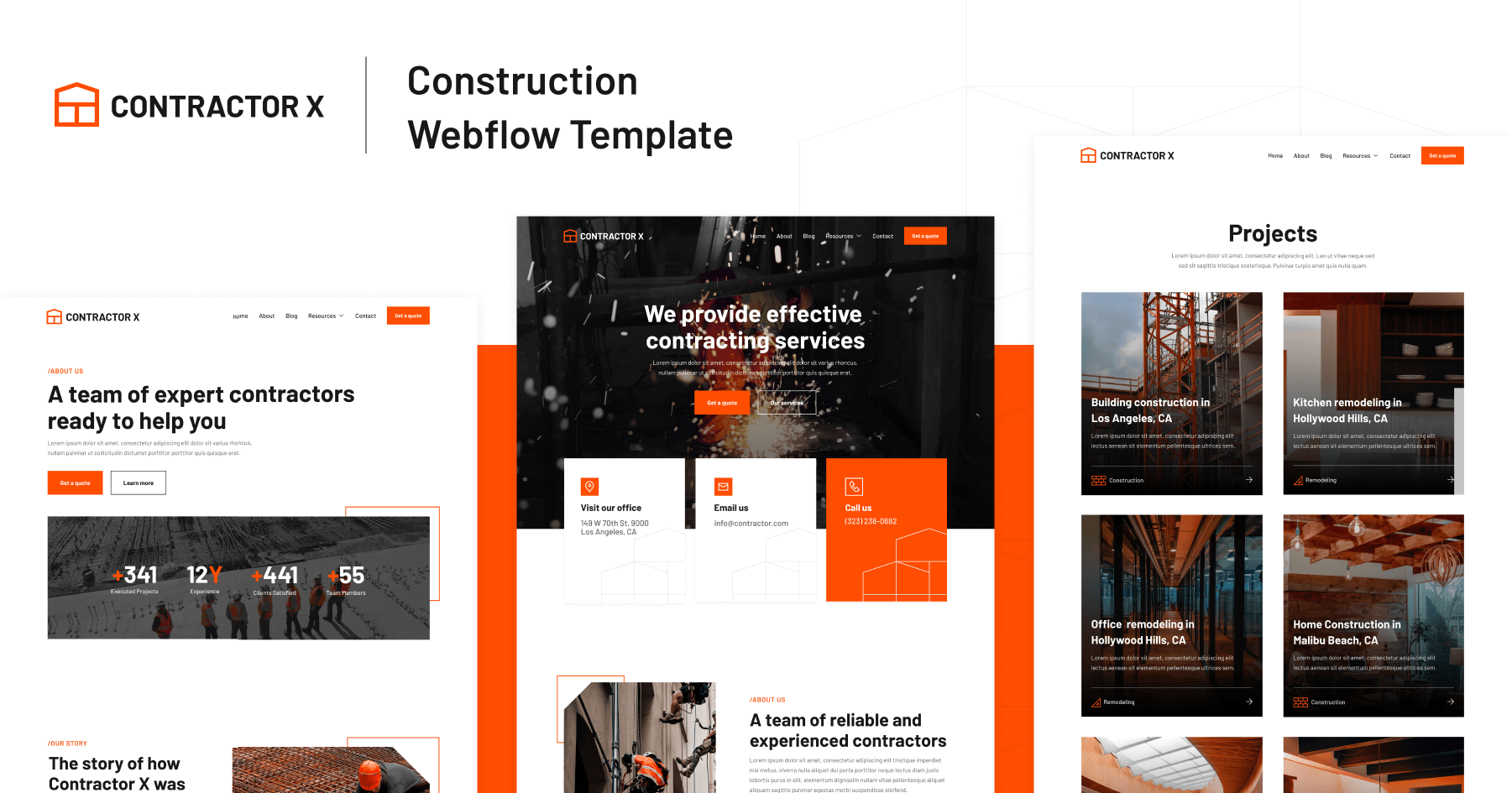 Construction Webflow Template - Contractor X | BRIX Templates