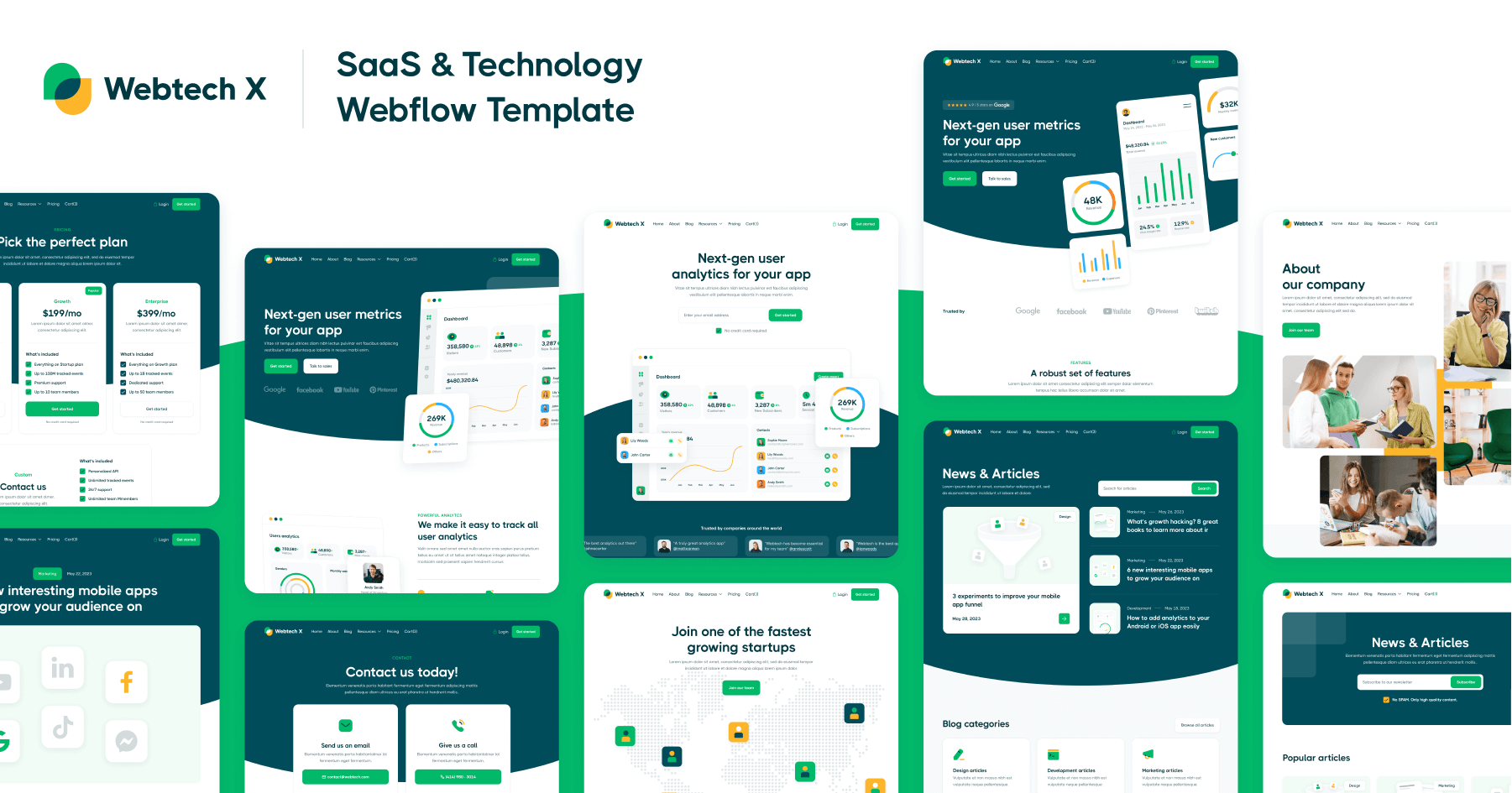 SaaS & Technology Webflow Template - Webtech X | BRIX Templates