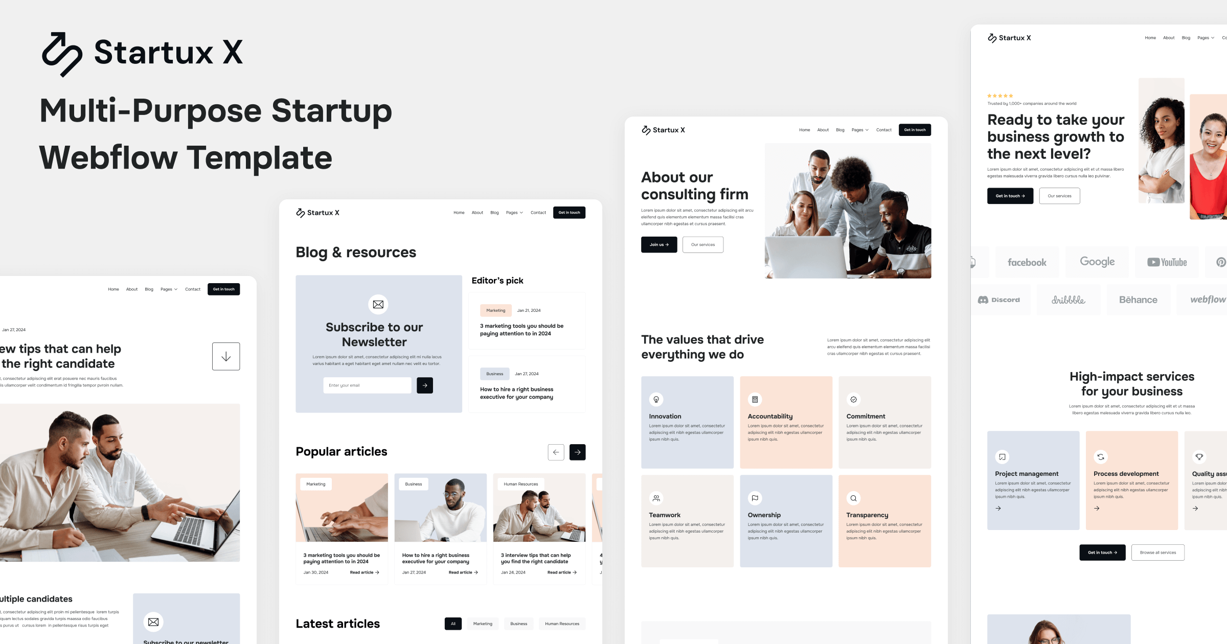 Minimal Startup Webflow Template - Startux X | BRIX Templates