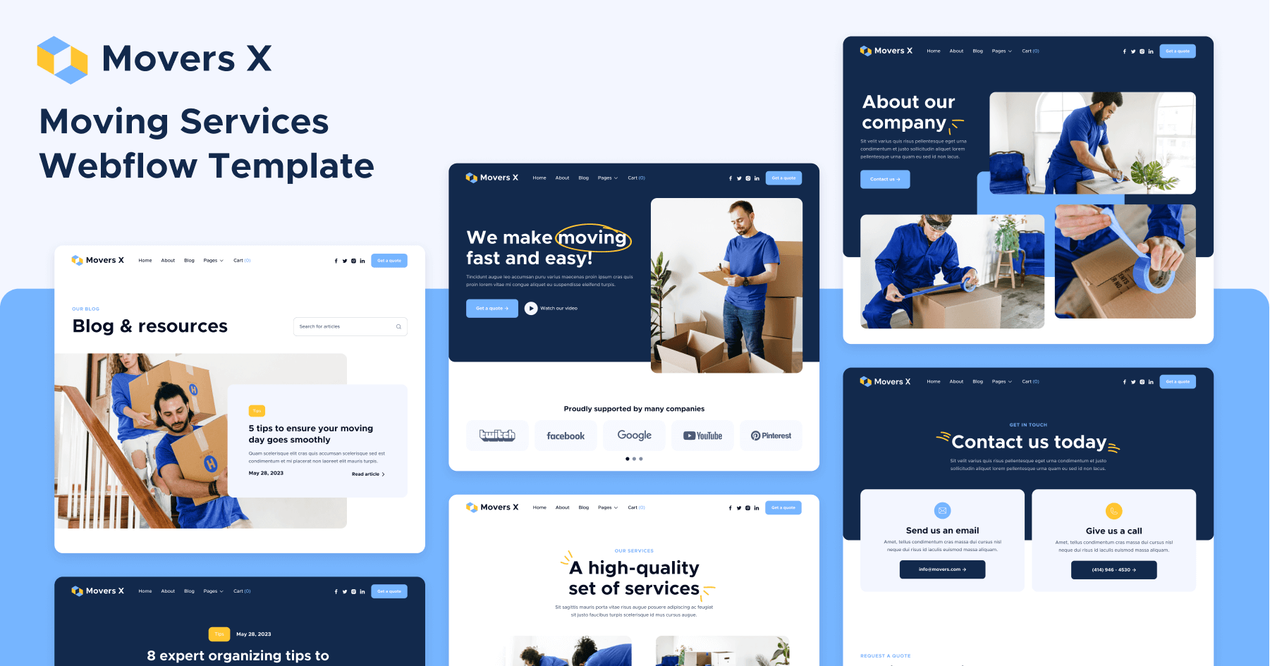 Moving Company Webflow Template - Movers X | BRIX Templates