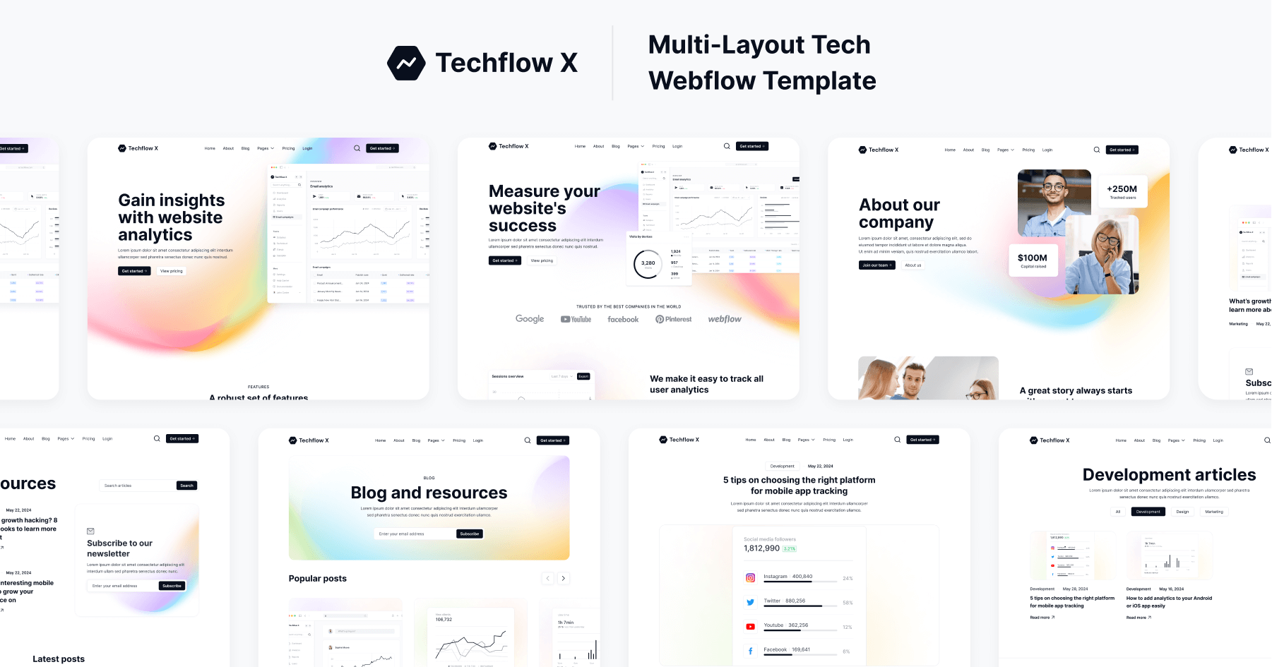 Multi-Layout Tech Webflow Template - TechFlow X | BRIX Templates