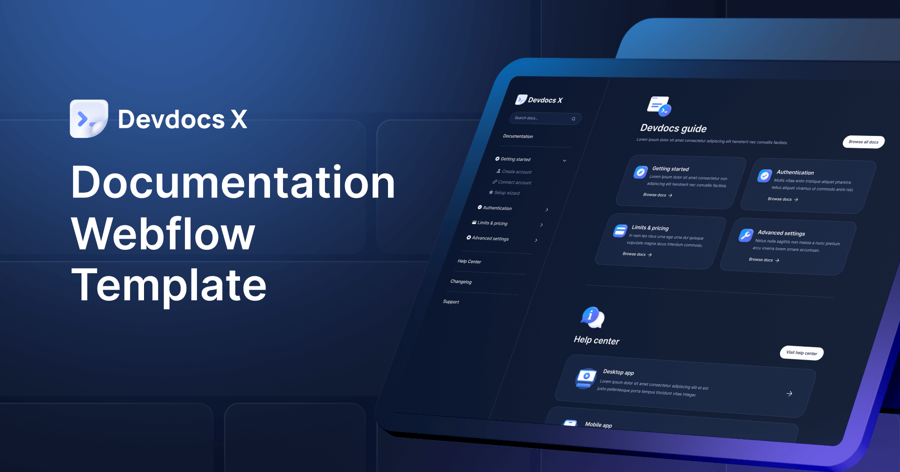 Devdocs X - Webflow Website Template