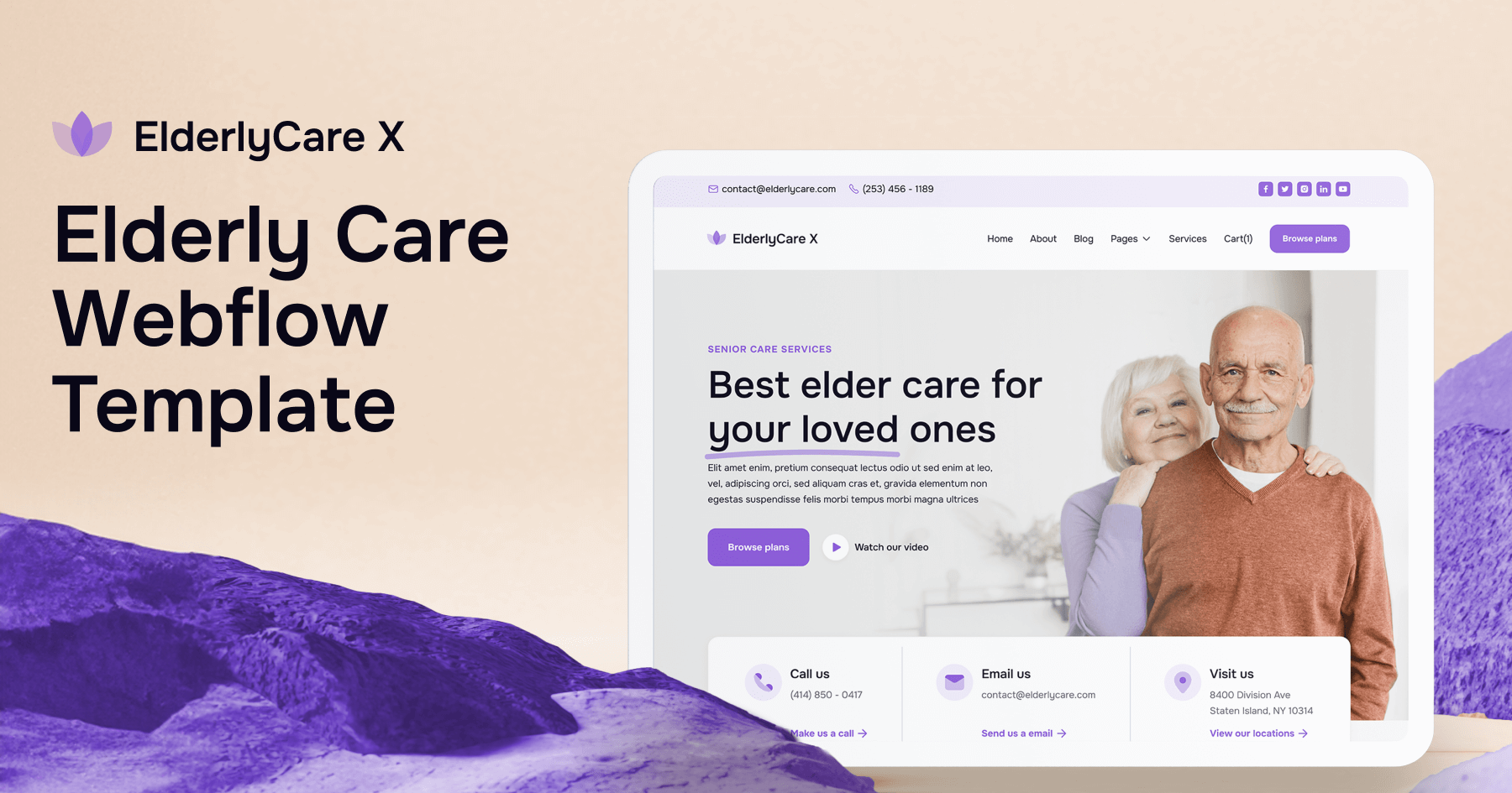 Elderly Care Webflow Template - EnderlyCare X | BRIX Templates