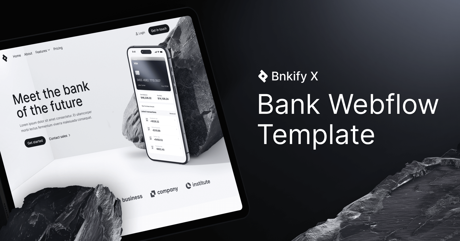 Bank Startup Webflow Template - Bnkify X | BRIX Templates