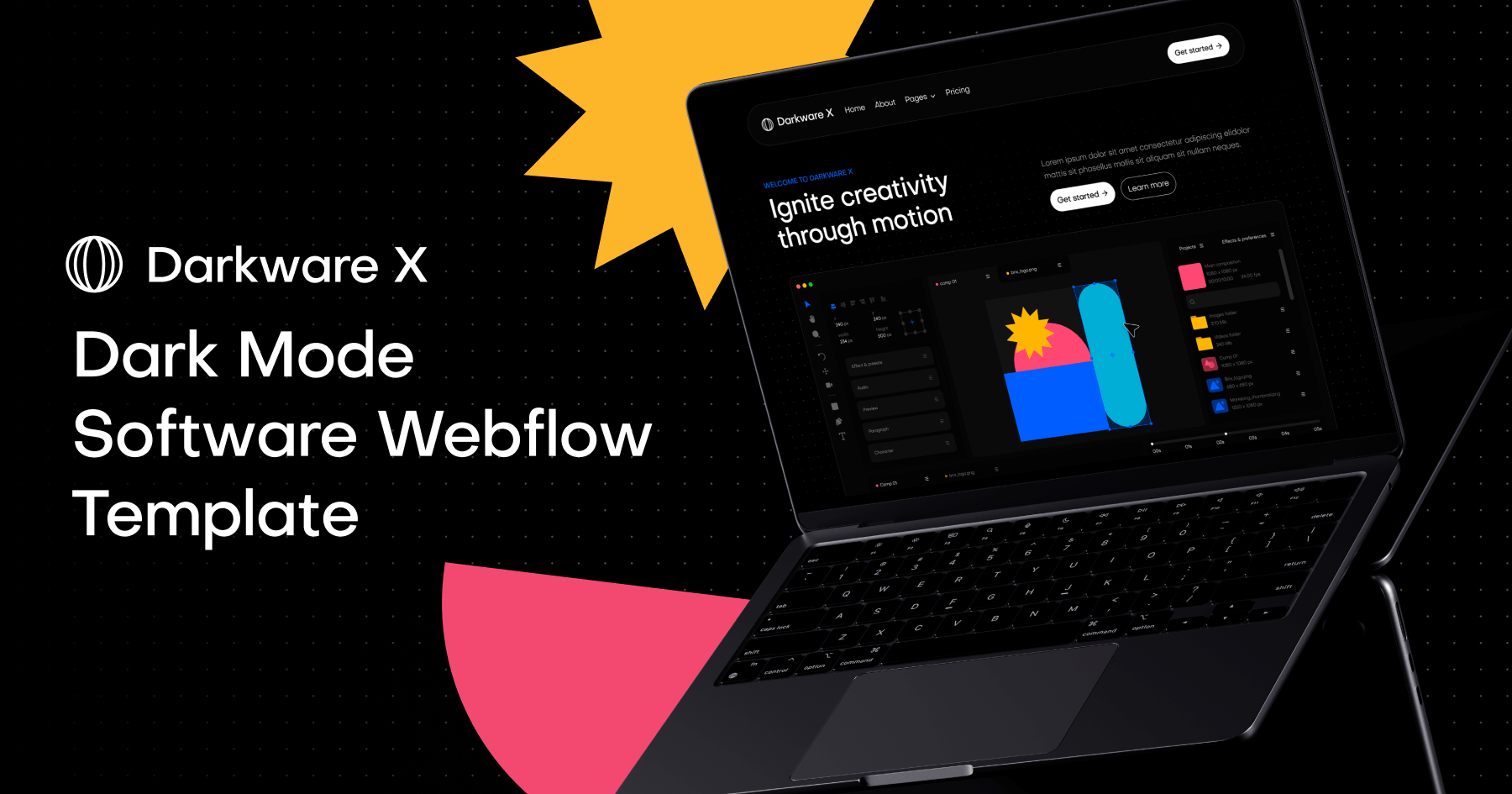Dark Mode Software Webflow Template - Darkware X | BRIX Templates